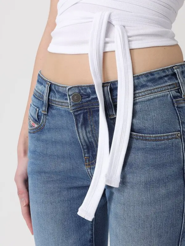DIESEL® Ribbed Cropped T-shirt - White