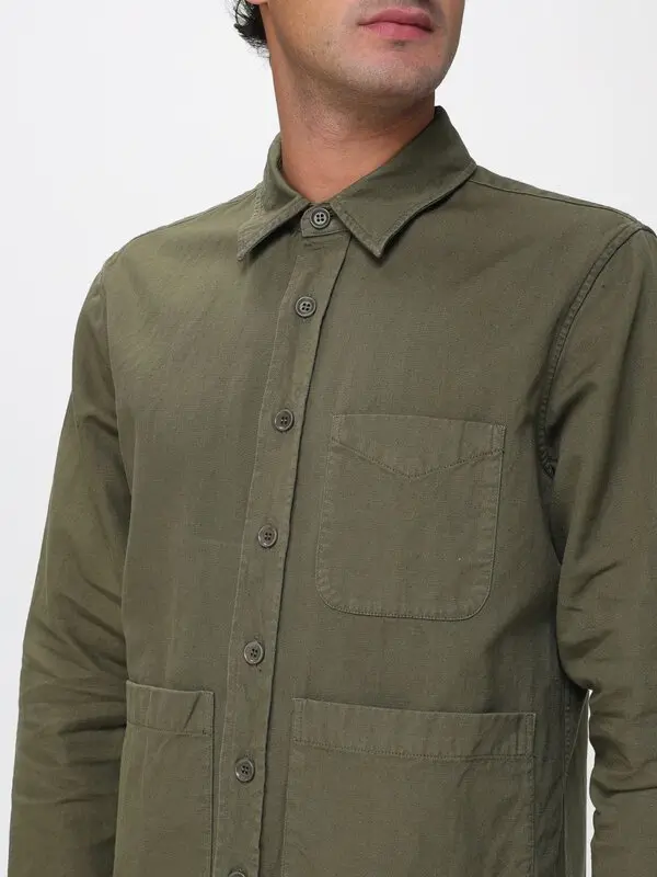 Aspesi Cotton And Linen Blend Shirt - Green