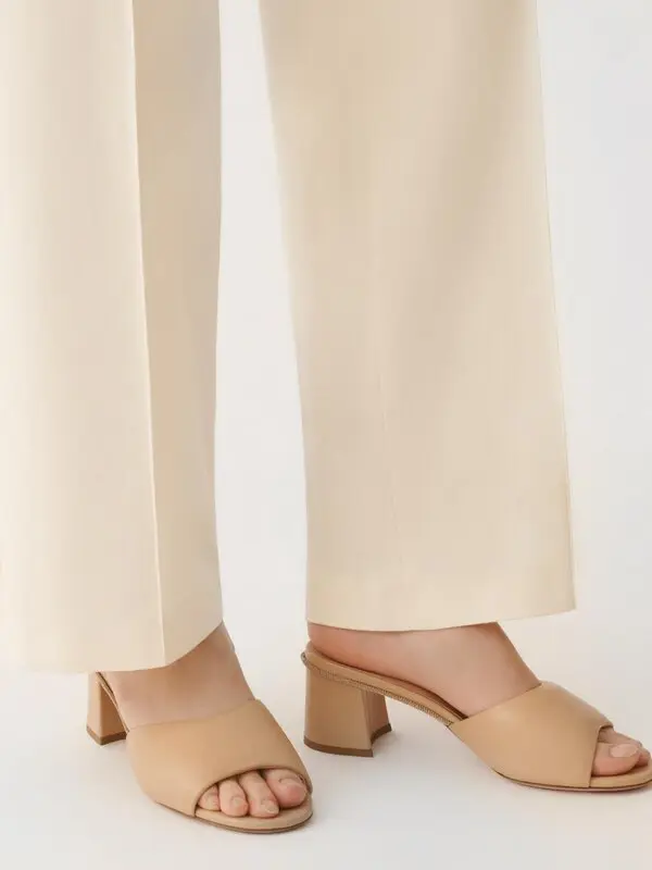 Fabiana Filippi Leather Mules - Beige