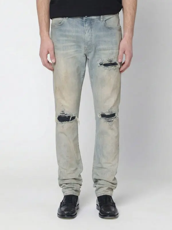 Amiri Mx1 Slim Fit Distressed Jeans - Denim