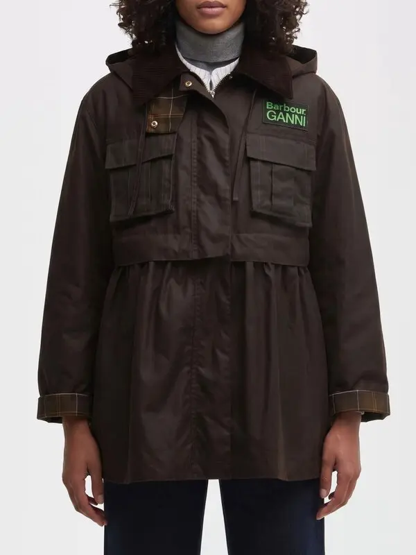 Barbour Cropped Utility Jacket With Hood - Green