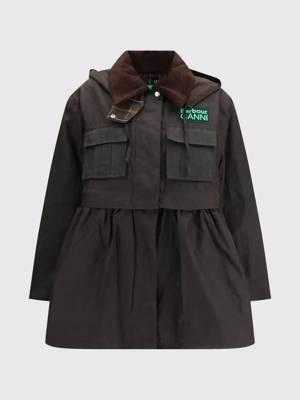 Barbour Cropped Utility Jacket With Hood - Green