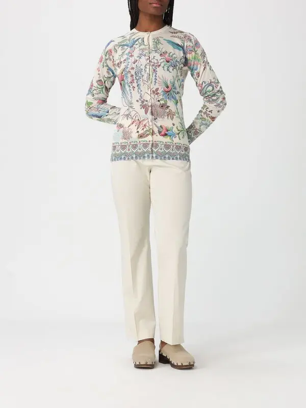 Etro Paisley Print Cashmere And Silk Cardigan - Brown