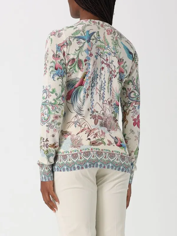 Etro Paisley Print Cashmere And Silk Cardigan - Brown
