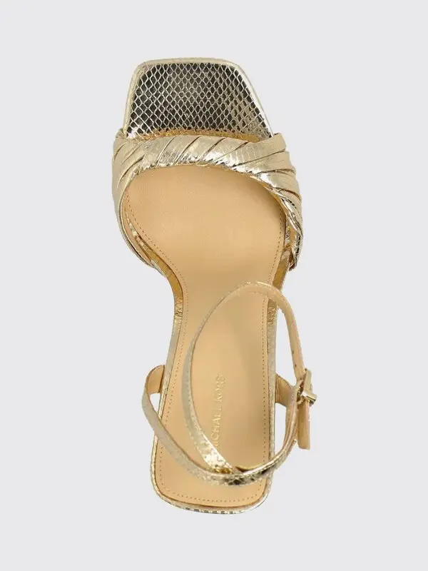Michael Kors Kiana Sandal In Laminated Python Print Leather - Gold