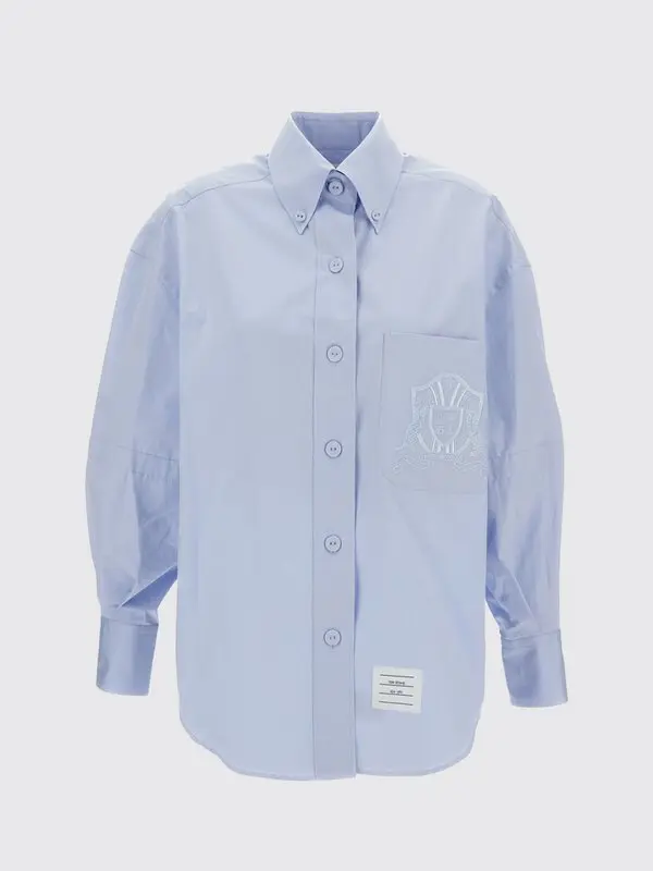 Thom Browne Cotton Shirt With Embroidered Logo