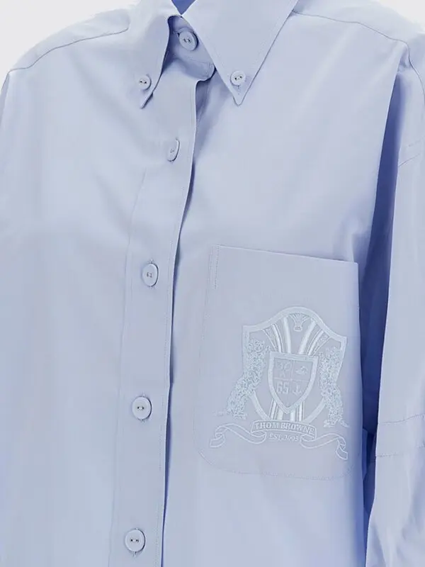 Thom Browne Cotton Shirt With Embroidered Logo