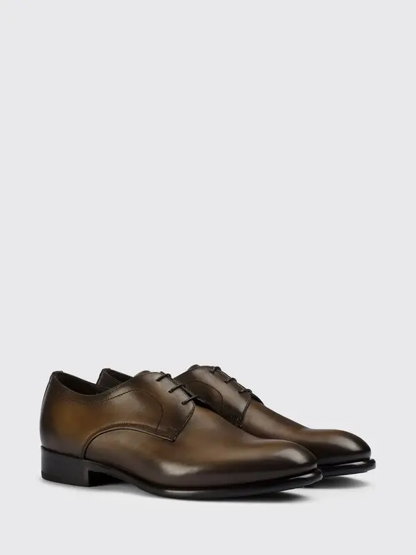 DOUCAL'S Polished Leather Oxford Shoes - Brown