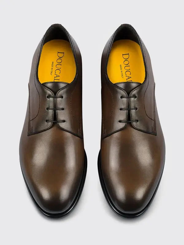 DOUCAL'S Polished Leather Oxford Shoes - Brown