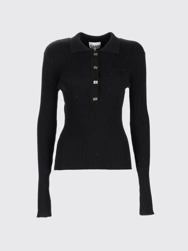 GANNI Polo Shirt - Black