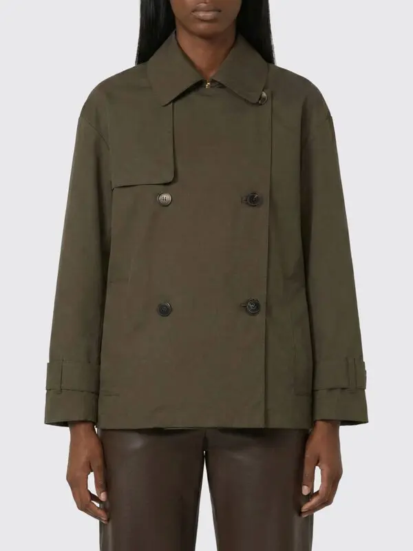 Max Mara Zeno Double Breasted Short Trench Coat - Green