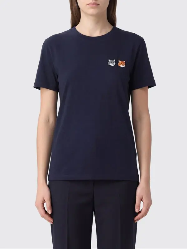 Maison Kitsuné Short Sleeve Cotton T-shirt With Logo