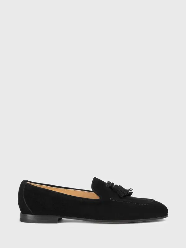 DOUCAL'S Suede Loafers With Tassels - Black