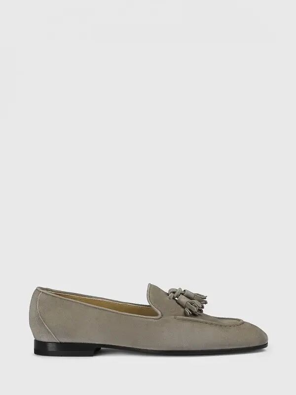 DOUCAL'S Suede Loafers With Tassels - Grey