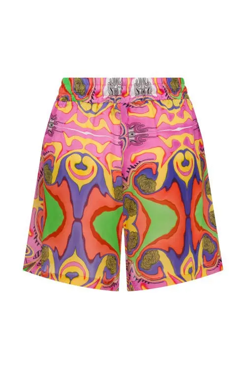 JE TE VEUX Printed Drawstring Shorts