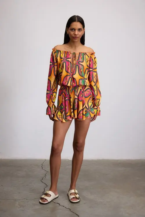 JE TE VEUX Sirius Starry Print Mini Dress - Multicolor