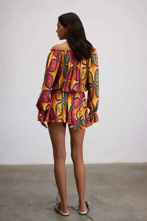 JE TE VEUX Sirius Starry Print Mini Dress