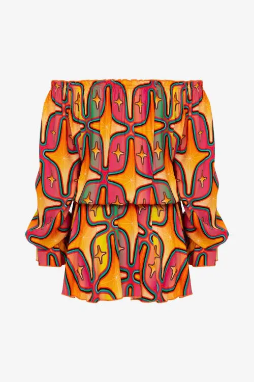 JE TE VEUX Sirius Starry Print Mini Dress