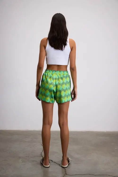 JE TE VEUX Jett Polka Dot Shorts With Bow Details - Green