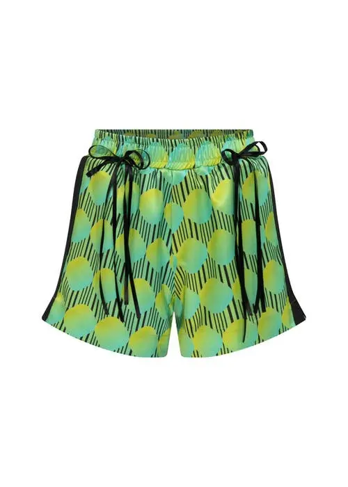 JE TE VEUX Jett Polka Dot Shorts With Bow Details - Green