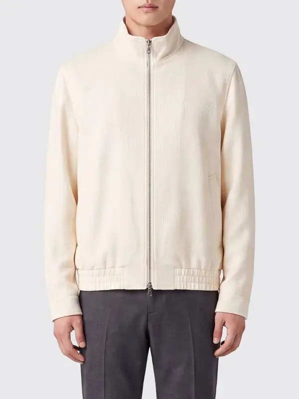 Brunello Cucinelli Silk And Linen Blend Bomber Jacket - Sand