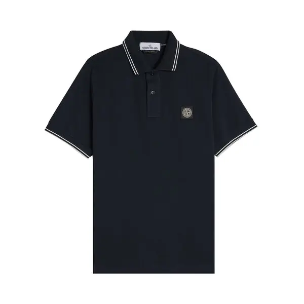 Stone Island Compass Patch Logo Polo Shirt - Blue