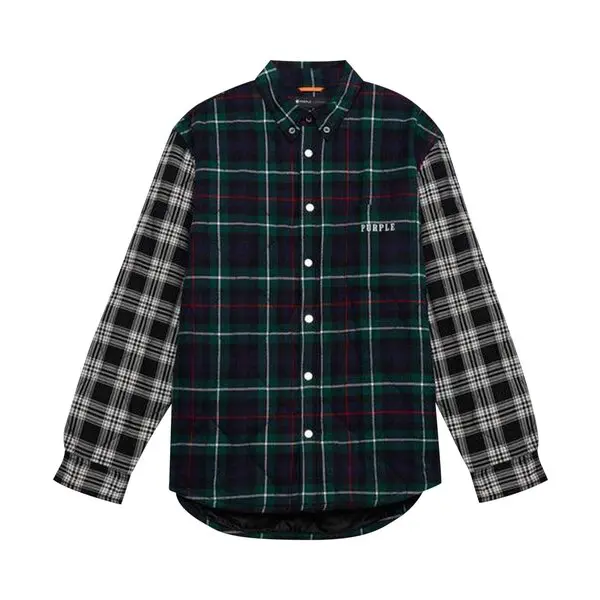 PURPLE BRAND Quilted Plaid Shirt
