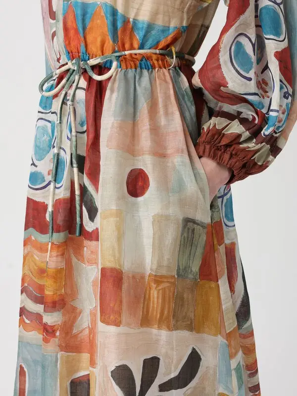 ALEMAIS Printed Midi Dress