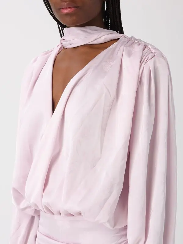 ROTATE BY BIRGER CHRISTENSEN Draped V-neck Dress With Tie Detail