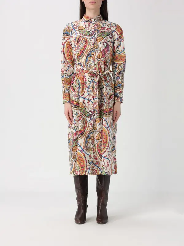 Etro Printed Belted Dress - Multicolor
