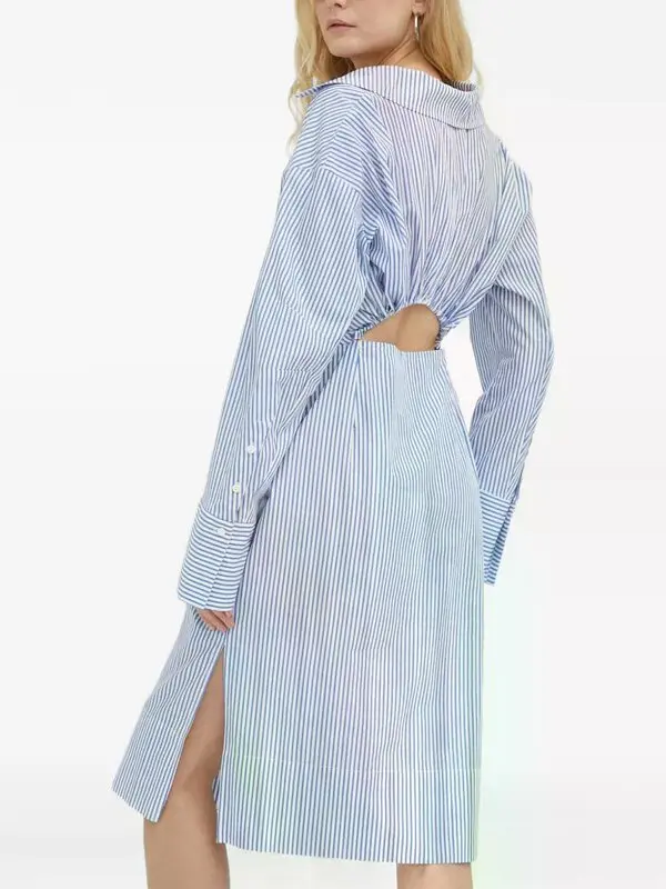 HERSKIND Striped Midi Shirt Dress