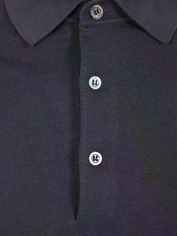 Aspesi Short-sleeve Buttoned Polo Shirt - Blue