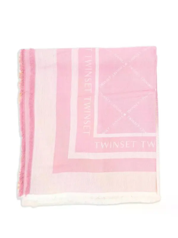 TWINSET Jacquard Striped Scarf - Pink