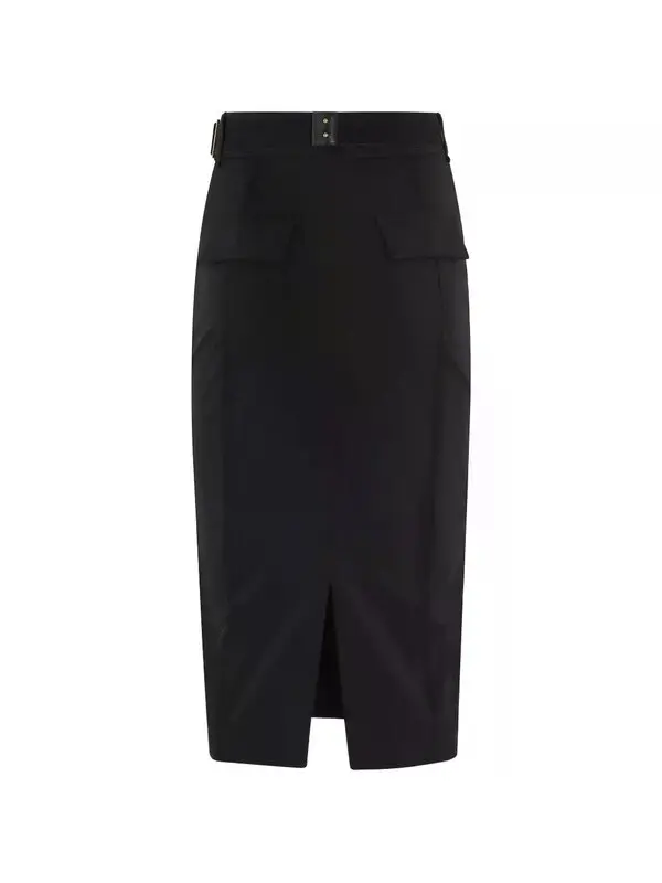 Elisabetta Franchi Midi Skirt With Logo Belt - Black