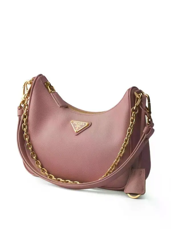 Prada Mini Re-edition Leather Shoulder Bag - Pink