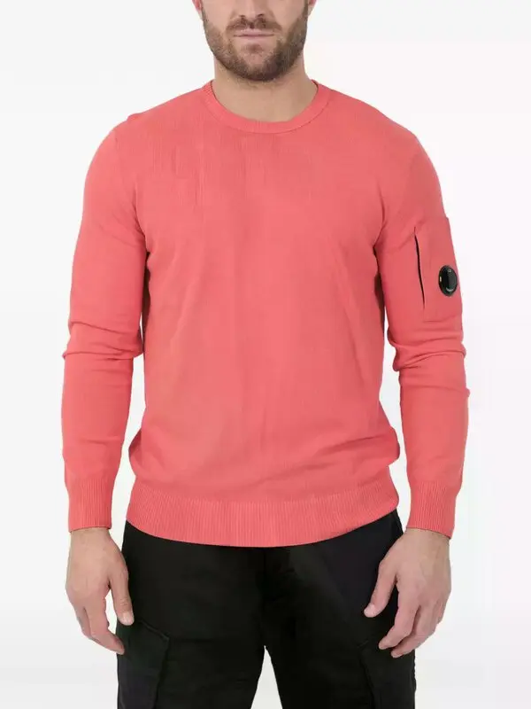 C.P. COMPANY Lens-detail Round-neck Sweater - Orange