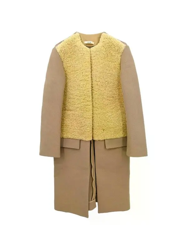 Celine 2010s Shearling-panel Coat