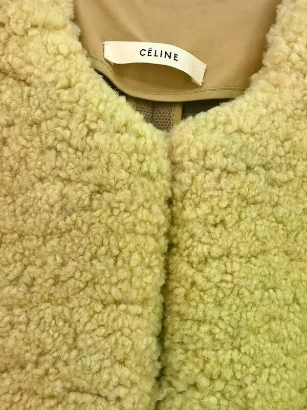 Celine 2010s Shearling-panel Coat