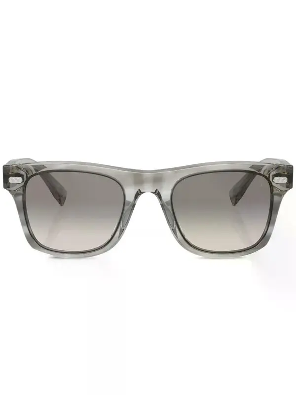 Brunello Cucinelli Bc4002s Square-frame Sunglasses - Striped Grey