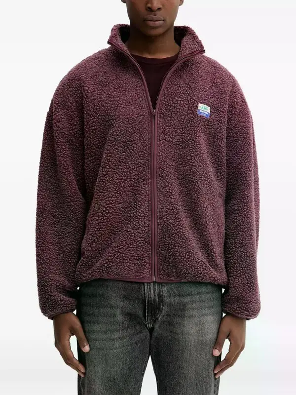 American Vintage Fleece Zip-up Jacket - Red
