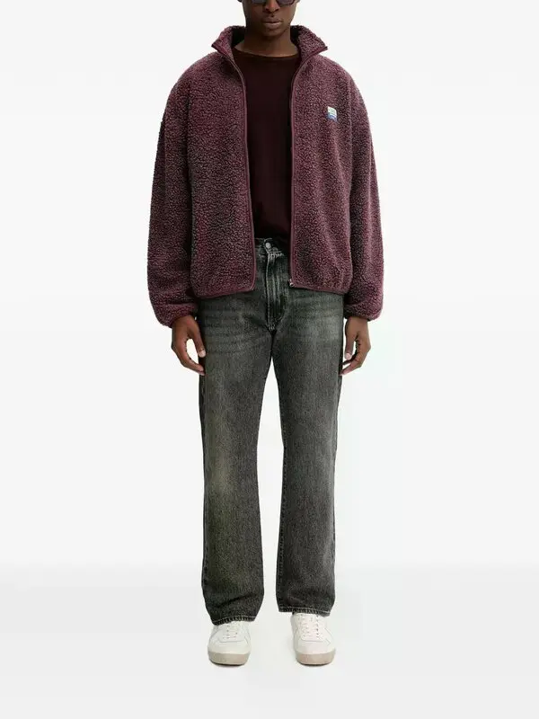 American Vintage Fleece Zip-up Jacket - Red