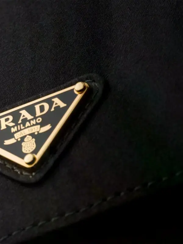 Prada Mini Shoulder Bag With Logo Plaque