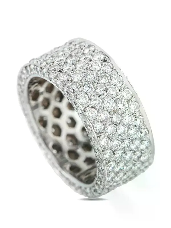 LB EXCLUSIVE 18k White Gold And Diamond Pavé Band Ring - Silver