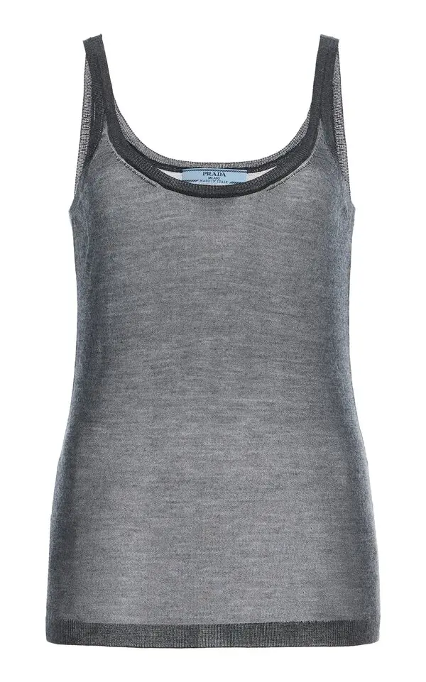 Prada Cashmere-silk Tank Top - Grey