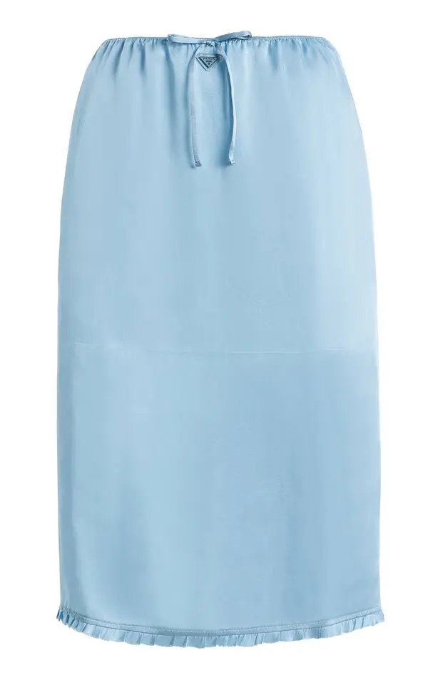 Prada Silk-satin Midi Skirt