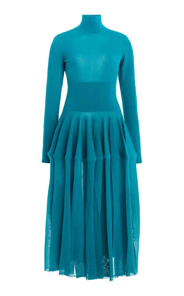 Alaïa Peplum Jersey Maxi Dress