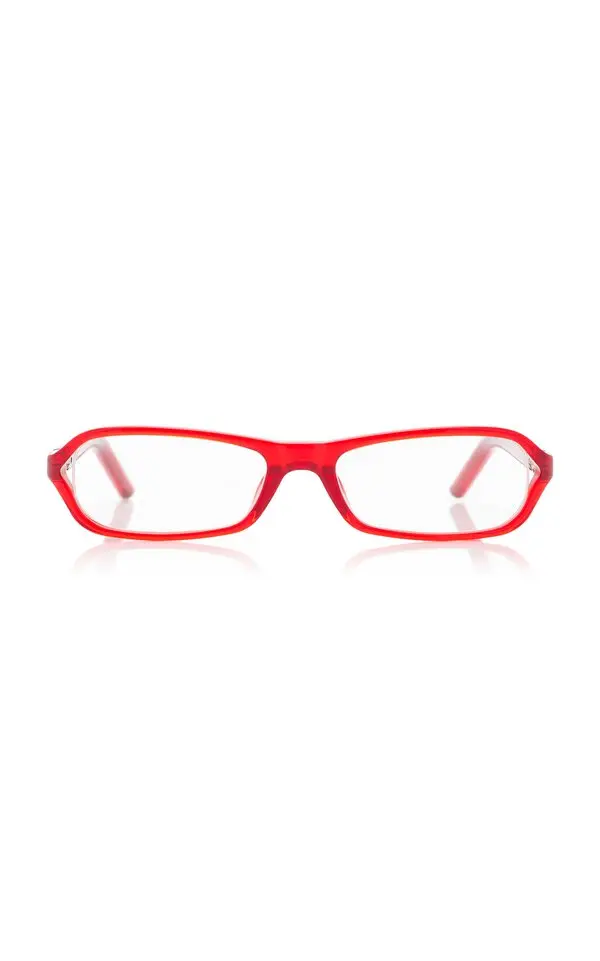Jacquemus Slim Square-frame Acetate Glasses - Red