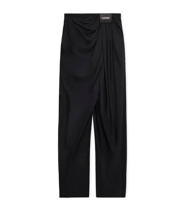 Loewe Silk Draped Wide-leg Trousers