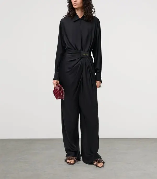 Loewe Silk Draped Wide-leg Trousers
