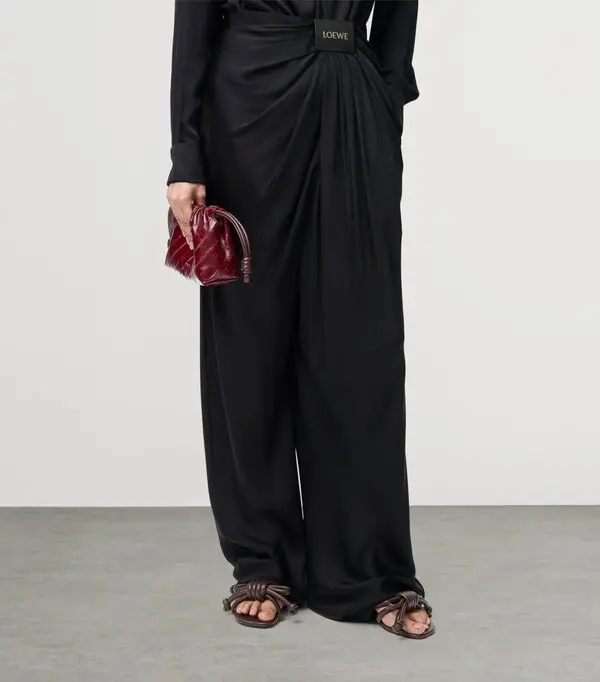 Loewe Silk Draped Wide-leg Trousers
